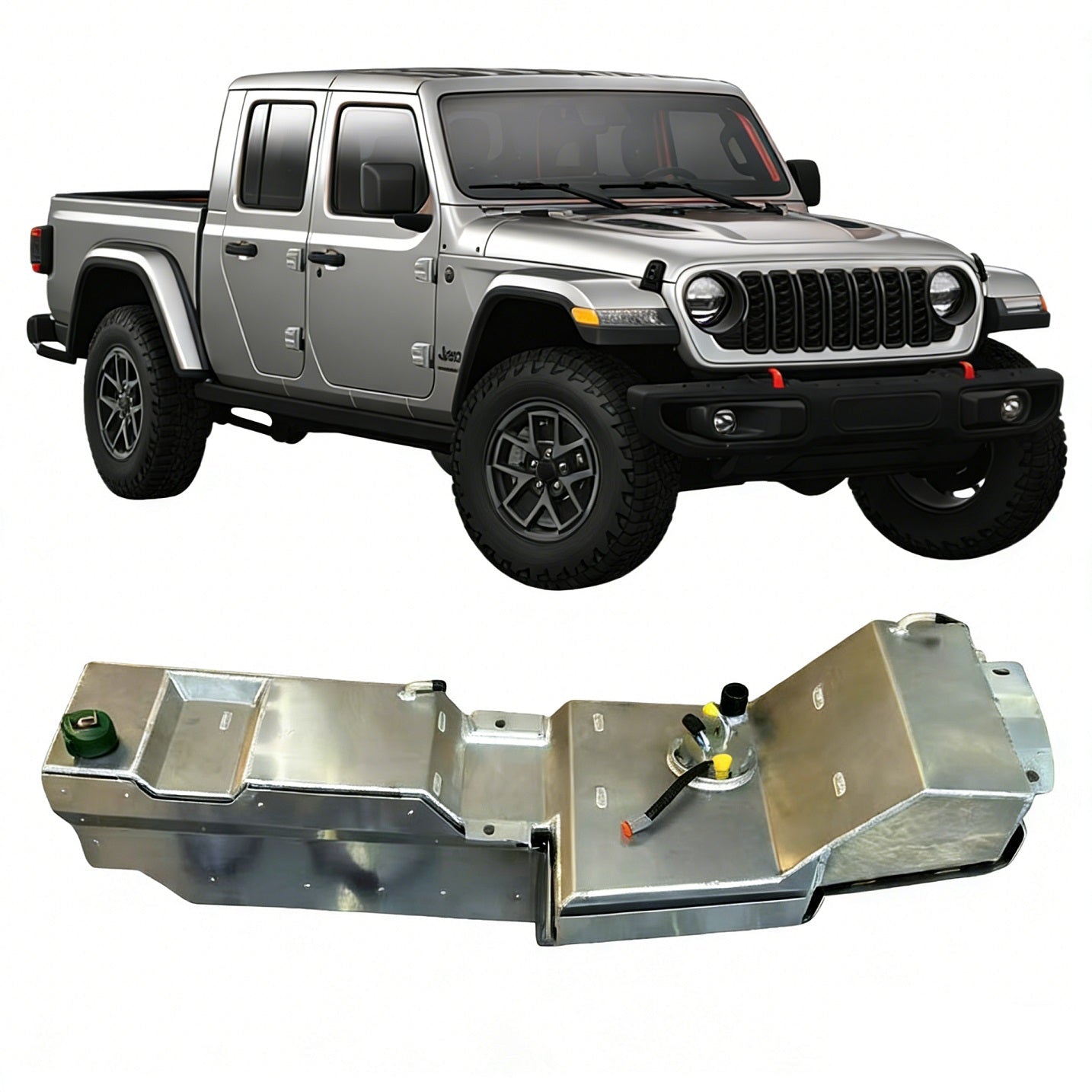 Jeep Gladiator JT 3.6L Aluminum Auxiliary Fuel Tank | 75L | BulvPrax ...
